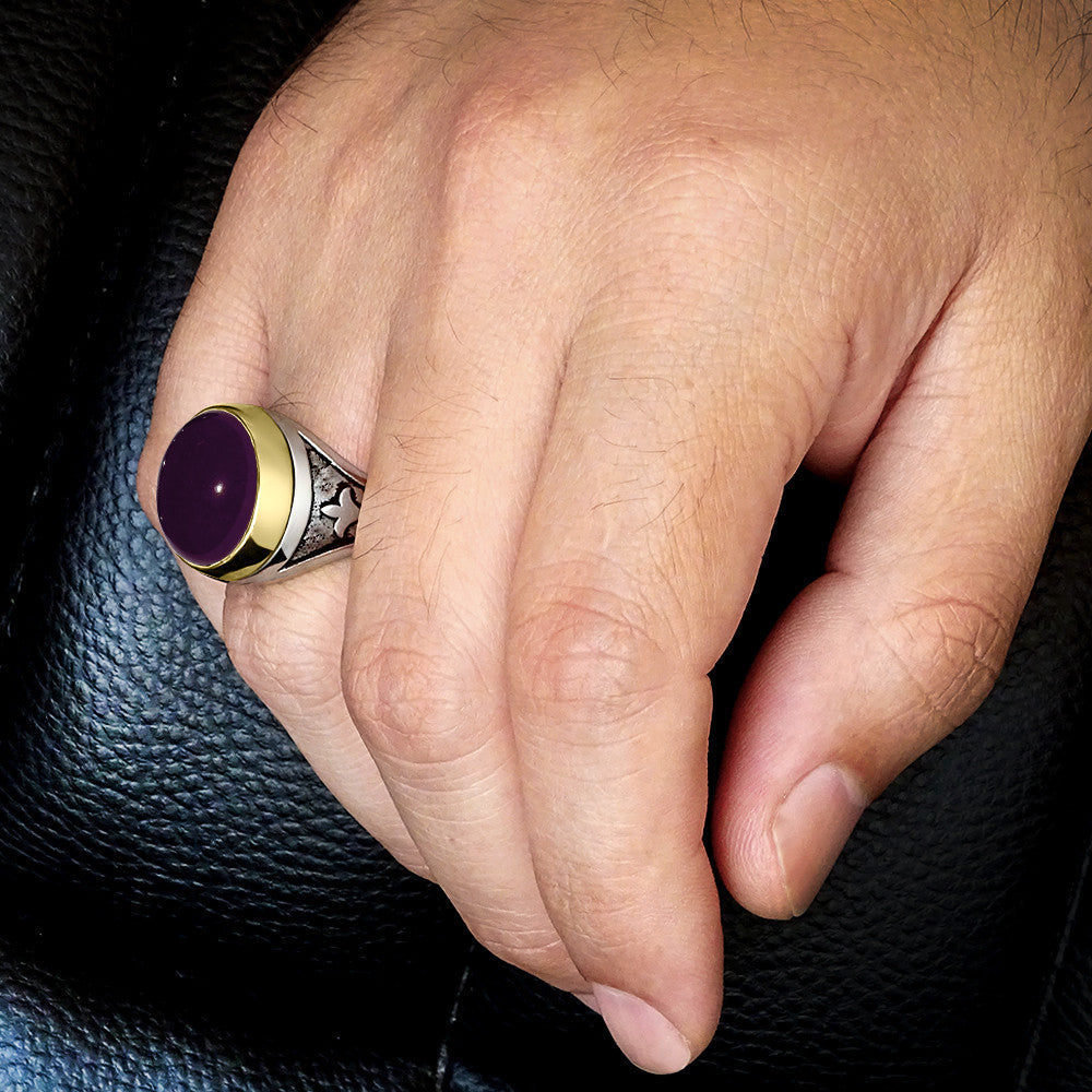 925 Sterling Silver Men's Ring with Interchangeable Gemstone Sets – J F M