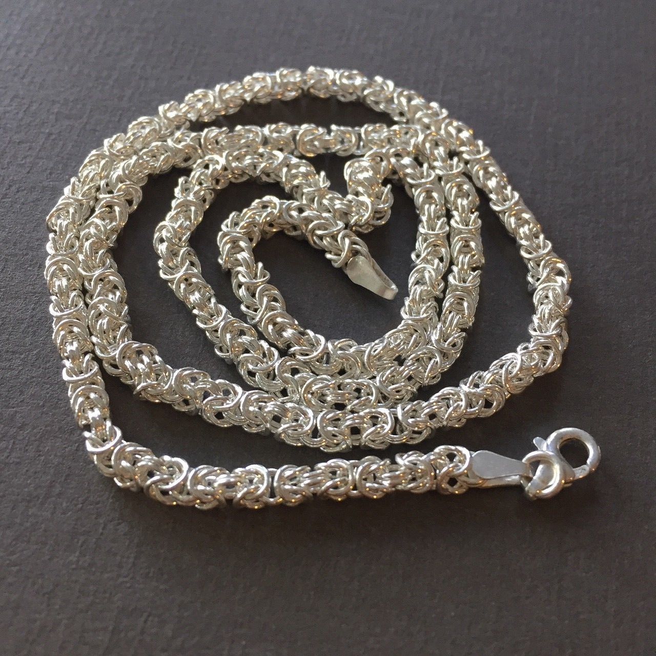 Men's Byzantine Chainmail Necklace 925 Sterling Silver | JFM – J F M